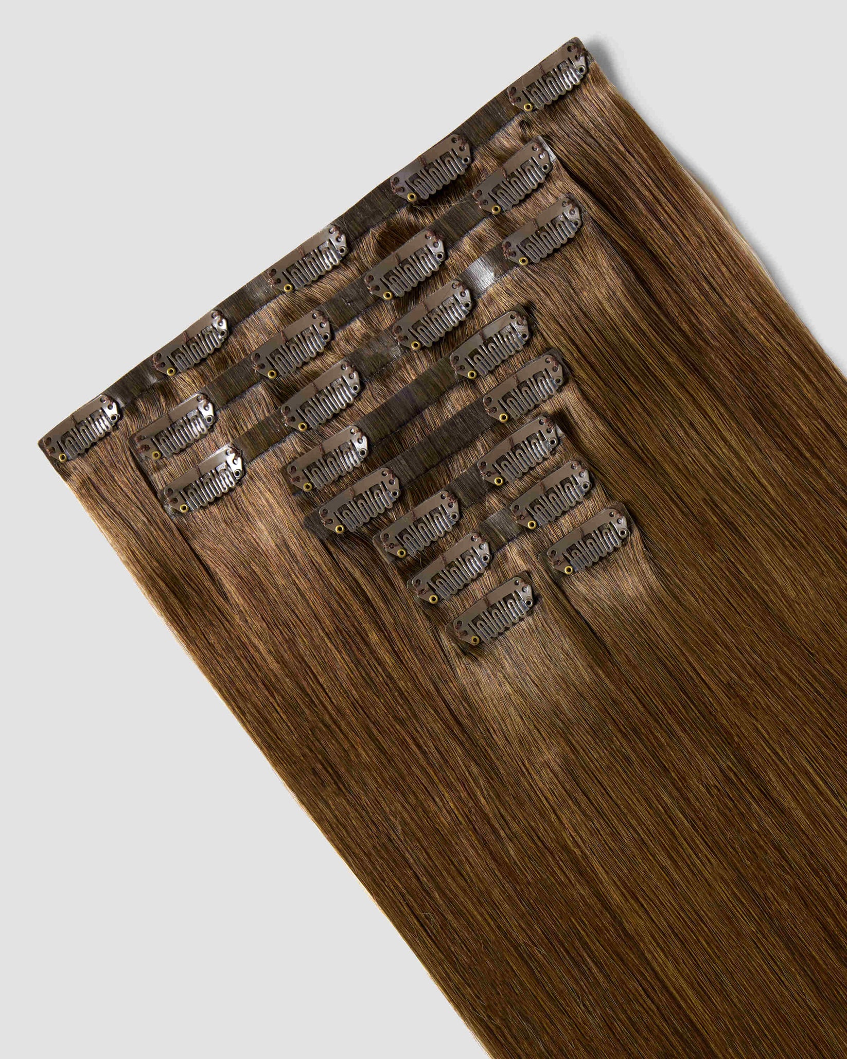 16" Seamless Clip-In Hair Extensions Dark Chocolate 9 Piece – Zala Hair